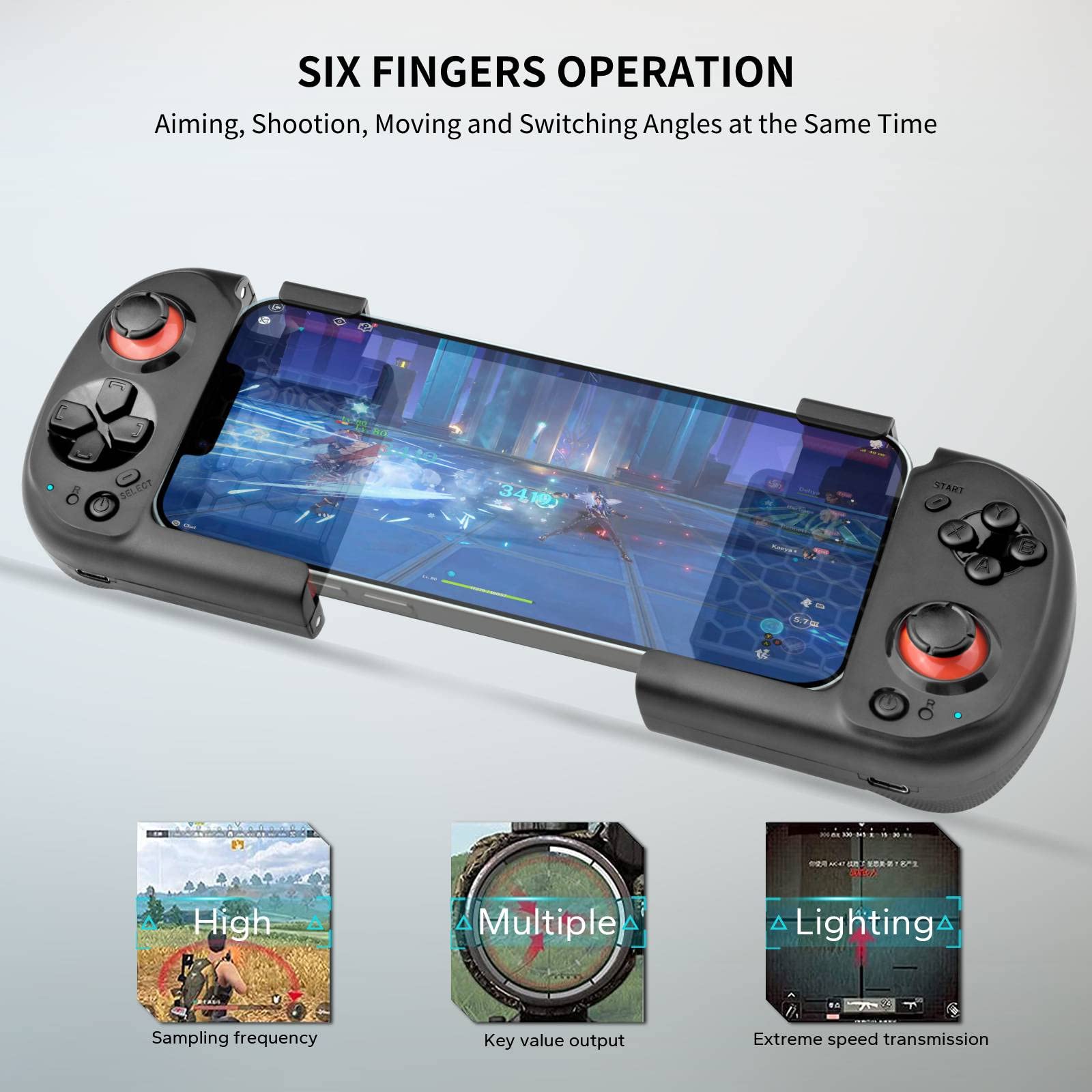 arVin Wireless Gaming Controller for iPhone/iOS/Android with Magnetic Storage, Pocket Size, Portable Bluetooth Gamepad Joystick for iPhone 15/14/13/Samsung Galaxy 22/21/20/Call of Duty Mobile/Genshin