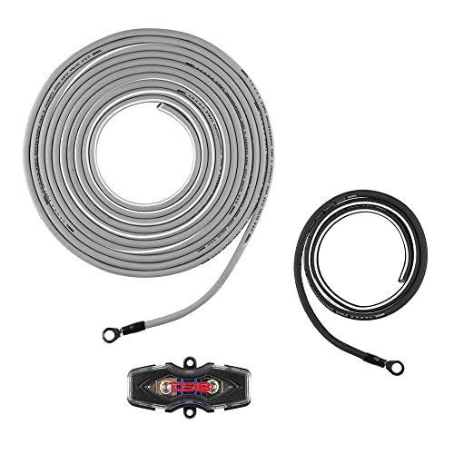 DS18 AMPKIT0 β 8GA CCA Installation Kit for Car Audio Amplifiers - True Gauge Wire - Complete Amplifier Installation Wiring Kit with Fuse Holder 60A