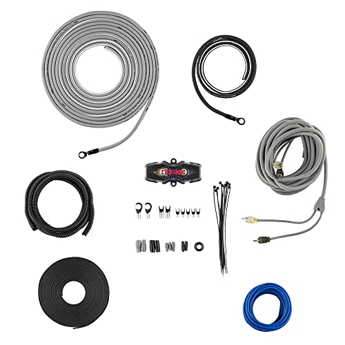 DS18 AMPKIT0 β 8GA CCA Installation Kit for Car Audio Amplifiers - True Gauge Wire - Complete Amplifier Installation Wiring Kit with Fuse Holder 60A
