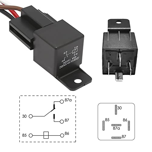 Aynaxcol Dual Electric Cooling Fan Wire Harness Kit Electric Fan Relay Kit Radiator 185 On 165 Off Thermostat 50 AMP Relay New