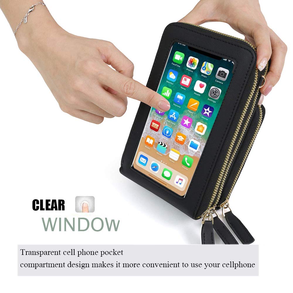 myfriday Touch Screen Crossbody Phone Purse for Women, Rfid Blocking Small Cellphone Shoulder Purse with 2 Adjustable Strap