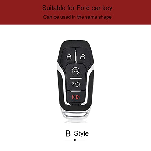 ZiHafate Leather Cover Key Fob Case Compatible with Ford Keyless Remote Control (B-Brown) …