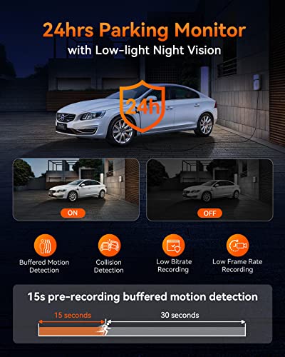 Bundle: Vantrue E3 3 Channel WiFi Dash Cam with GPS Speed+Type C Hardwire kit