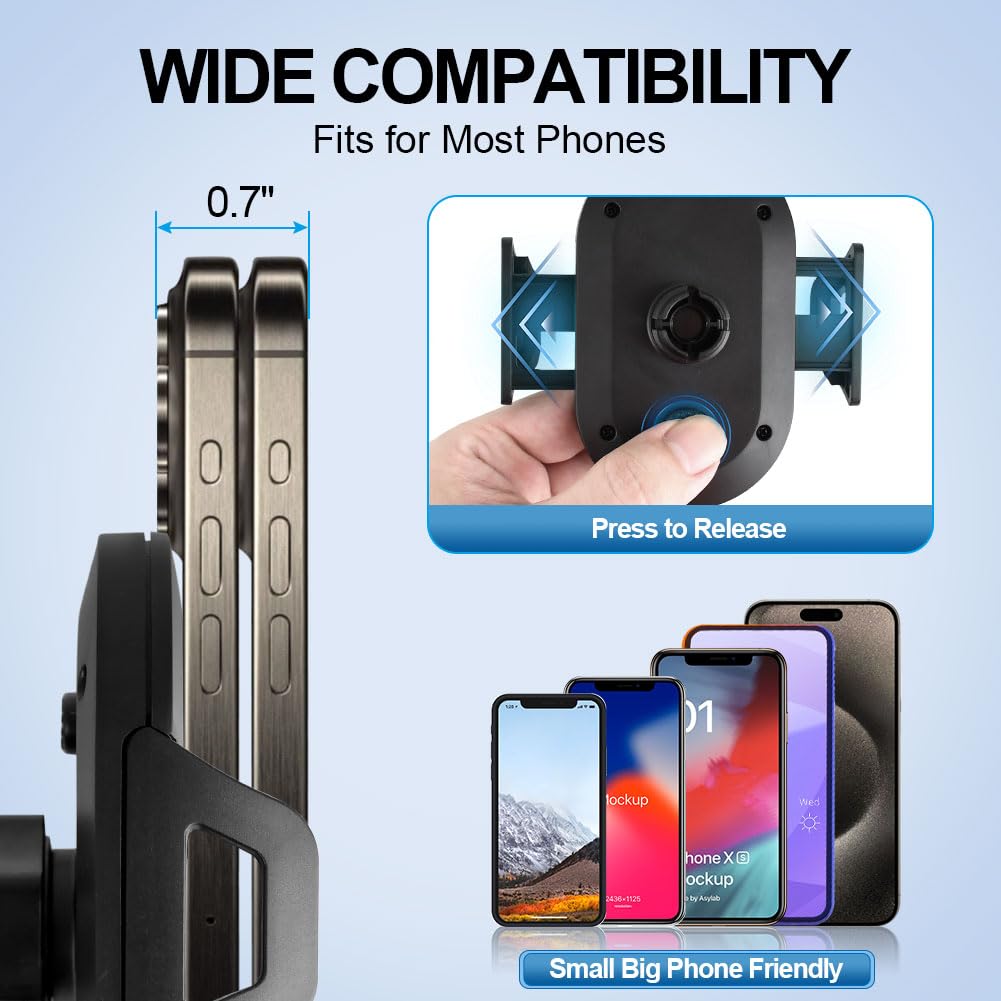 Geekstop Car Suction Cup Cell Phone Mount, Universal Car Phone Mount, Secure Cell Holder for Car, Adjustable Car Phone Holder Windshield/Dashboard Mount Fit for iPhone Samsung Android Smartphone