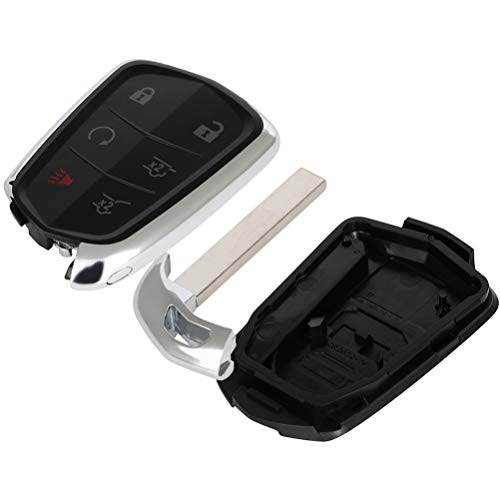 SCITOO Keyless Entry Remote Key Fob SHELL CASE Replacement for 6 Buttons Uncut Car Key for Cadillac CTS for Cadillac XTS 2014-2019 for Cadillac ATS 2015-2019 2pcs FCC HYQ2AB HYQ2AB