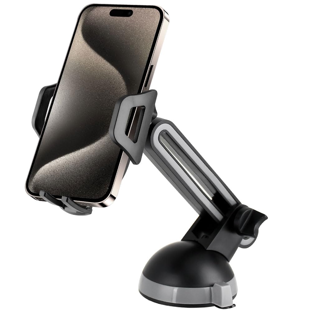 Geekstop Car Suction Cup Cell Phone Mount, Universal Car Phone Mount, Secure Cell Holder for Car, Adjustable Car Phone Holder Windshield/Dashboard Mount Fit for iPhone Samsung Android Smartphone