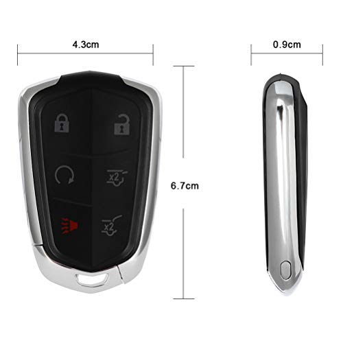 SCITOO Keyless Entry Remote Key Fob SHELL CASE Replacement for 6 Buttons Uncut Car Key for Cadillac CTS for Cadillac XTS 2014-2019 for Cadillac ATS 2015-2019 2pcs FCC HYQ2AB HYQ2AB
