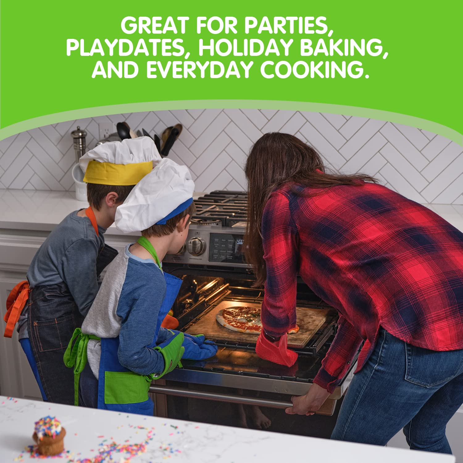 Curious Chef 11-Piece Yellow and Orange Chef's Kit for Kids, includes Real Cooking and Baking Tools, Dishwasher Safe and Made with BPA-Free Plastic