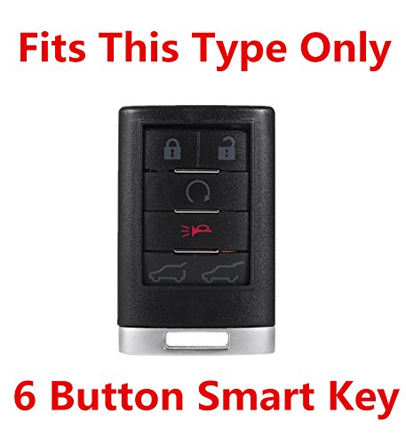 RPKEY Leather Keyless Entry Remote Control Key Fob Cover Case Protector Replacement Fit for Cadillac Escalade Escalade ESV Escalade EXT 22756466 OUC6000066 850K-6000066