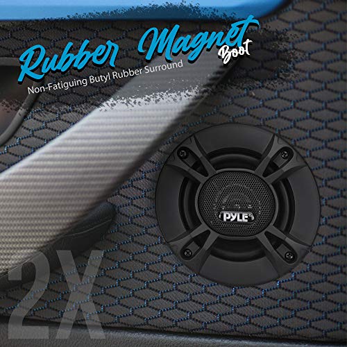 Pyle 3-Way Universal Car Stereo Speakers - 300W 6.5” Triaxial Loud Pro Audio Car Speaker Universal OEM Quick Replacement Component Speaker Vehicle Door/Side Panel Mount Compatible PL613BK (Pair)