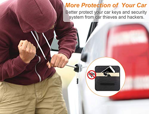 Faraday Bag(2 Pack),RFID Signal Blocking Bag Shielding Pouch Wallet Case for Cell Phone Privacy Protection and Car Key FOB, Anti-Tracking Anti-Spying(Black)