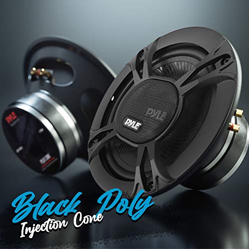 Pyle 3-Way Universal Car Stereo Speakers - 300W 6.5” Triaxial Loud Pro Audio Car Speaker Universal OEM Quick Replacement Component Speaker Vehicle Door/Side Panel Mount Compatible PL613BK (Pair)