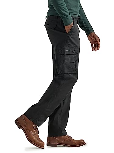 Lee Men's Wyoming Relaxed Fit Cargo Pant, Black Ripstop, 38W x 32L
