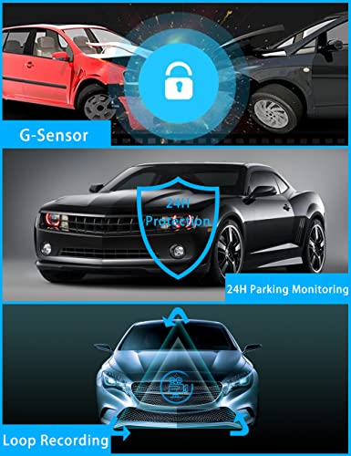 BPYY 3 Channel 4K Dash Cam, 4K+1080P+1080P Front and Rear and Interior, Dash Camera for Cars Built-in 5G WiFi GPS, HD Camera, 24-Hour Parking Mode, WDR, IR Night Vision, G Sensor, Support up to 256G