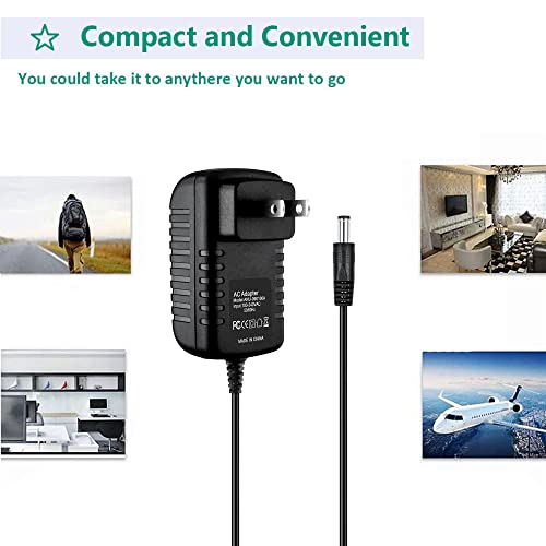 J-ZMQER 9V AC Dc Adapter Charger Compatible with All Sylvania 7" 8" 9" 10" & 13.3" Portable DVD Player & Sylvania SYNET7WID Mini Book Power Supply