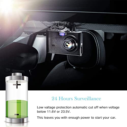 Dash Cam Hardwire Kit,USB C Hard Wire Kit Fuse for Dashcam, Plozoe 12V-24V to 5V Car Dash Camera Charger Power Cord, Gift 4 Fuse Tap Cable and Installation Tool(11.5ft)