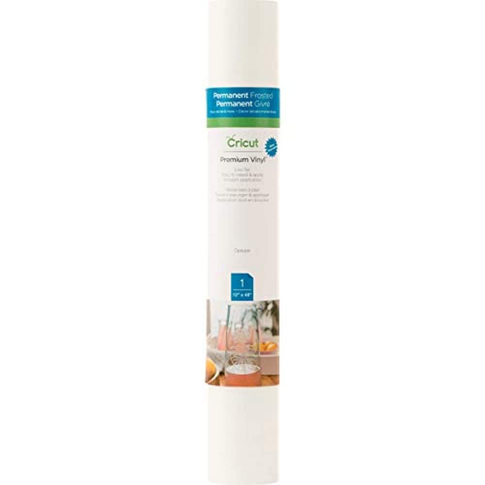 Cricut Premium Vinyl - Permanent, 12ā x 48ā Adhesive Decal Roll - Frosted Opaque