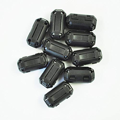 Xshine Pack of 10 Snap on Ferrite Core Bead Choke Ring Cord RFI EMI Noise Suppressor Filter for USB/Audio/Video Cable Power Cord Black (3mm Inner Diameter)