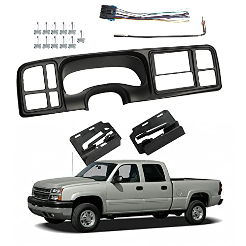 Double Din Dash Kit W/Wiring Harness Replacement for 1999-2002 Sierra Silverado 1500 2500 3500 15731974 15772850 15085844 15046575