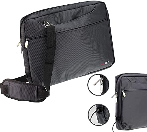 Navitech Black Sleek Water Resistant Travel Bag - Compatible with Sylvania 13.3-" 720p Portable DVD Player