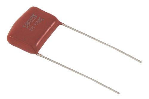 NTE Electronics MLR252K630 Series MLR Polyester Non-Polarized Film Capacitor, Radial Lead, Non-Inductive, 0.0025 µF Capacitance, 10% Tolerance, 630V