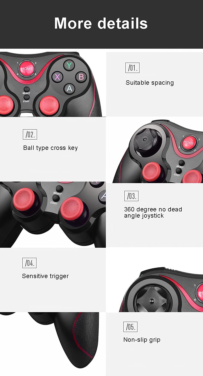 Megadream Android Gamepad Controller, Wireless Key Mapping Gamepad Joystick Perfect for Call of Duty & PUBG Mobile & More, Compatible for Samsung Galaxy HTC LG Other Phone, Not for iOS