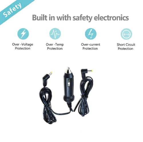 HISPD DC Car Charger Compatible with PD7012/37 PD7016/37 Dual Screens Portable DVD Player