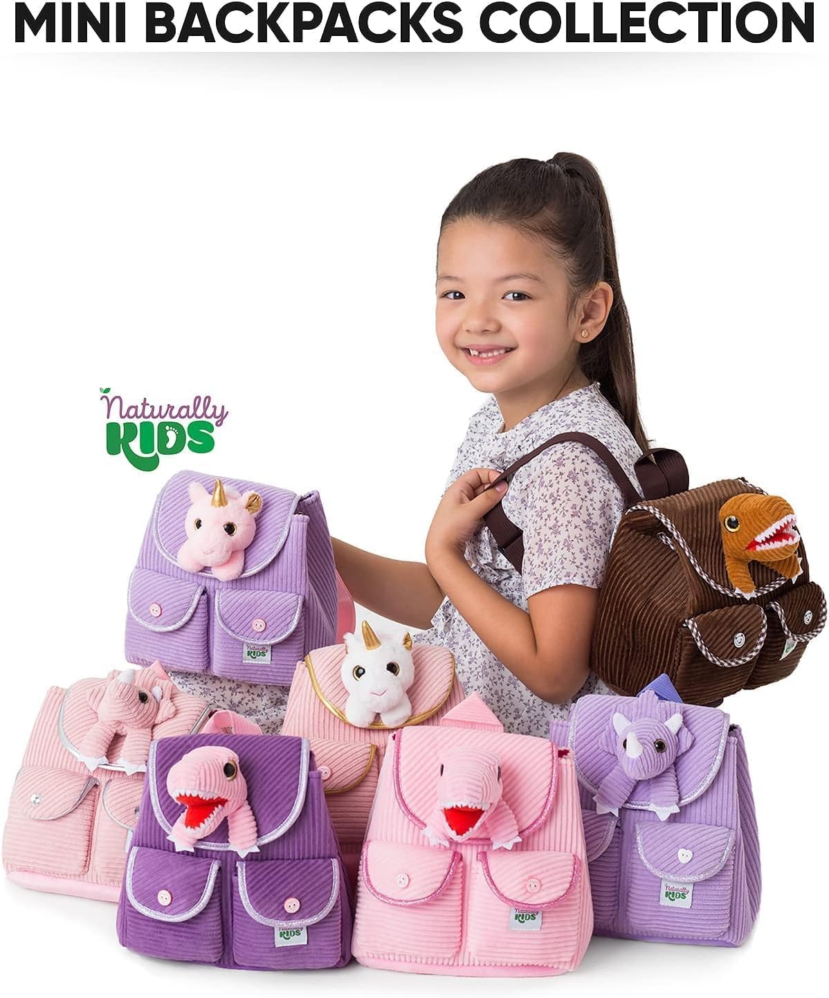 Pink Dinosaur Triceratops Mini Backpack for Kids, Mini Backpack for Toddler Girls, Gift for 2 3 4 5 Year Old Girl Boy