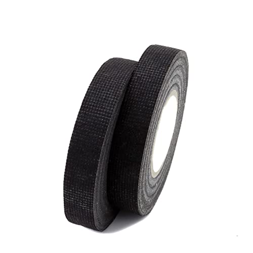 JBT Wiring Harness Tape 15 mm X 15m, Black Chemical Fiber Cloth High Temp Wire Harness Wrapping Tape for Auto Electrical Wrap, Protection, Insulation (6)