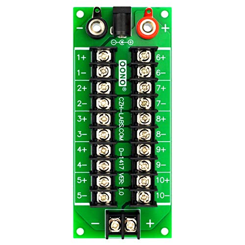 20Amp 2x10 Position Barrier Terminal Block Distribution Module for AC DC