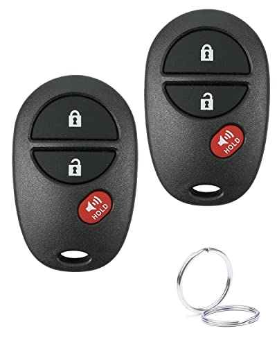 Key Fob Keyless Entry Remote fits for Tacoma Tundra Sienna Sequoia Highlander 2004-2015 Replacement Remote Control 3 Buttons Car Key FCC: GQ43VT20T-2 Packs Set of 2
