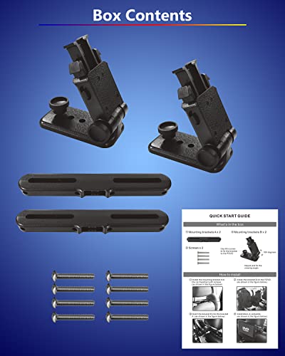 UEME Car Headrest Mounts, Angle Adjustable Headrest Dual Screen DVD Player Mount Holders, 2 Mounting Brackets WONNIE/FANGOR/Sylvania Dual Screen DVD Players
