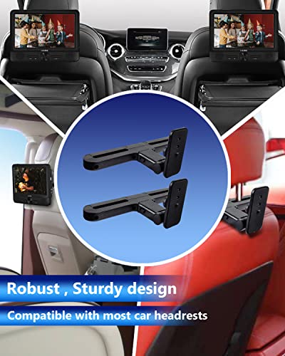 UEME Car Headrest Mounts, Angle Adjustable Headrest Dual Screen DVD Player Mount Holders, 2 Mounting Brackets WONNIE/FANGOR/Sylvania Dual Screen DVD Players