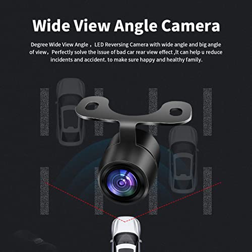 HD Wide Angle Automatic CMOS Car Rear Front Side View Reverse Backup Camera Rear Monitor Parking Assistance Camera Waterproof Universal Reverse Camera with 2 Installation Option for Cars