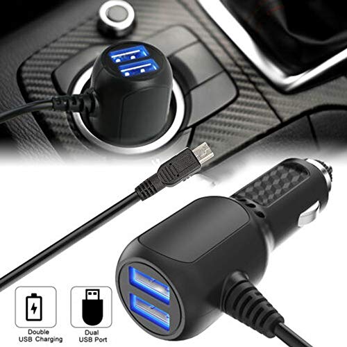 Dash Cam Charger, Dosili car Dash cam USB Power Cord, Micro USB & Mini USB Cable, for Dash Camera and GPS Charger Power Cord(11.5ft)