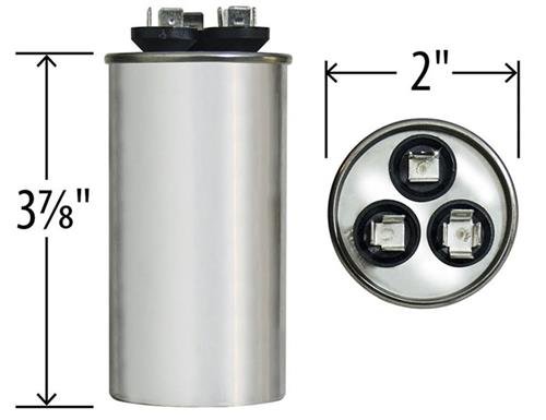 GE Genteq Capacitor round 30/5 uf MFD 440 volt 97F9981 (replaces old GE# Z97F9981), 30 + 5 MFD at 440 volts