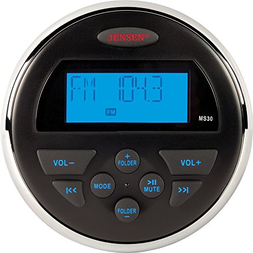 JENSEN JENSEN MS30 AM/FM/USB Compact Waterproof Stereo - Blue Backlight / MS30RTL / (Renewed)