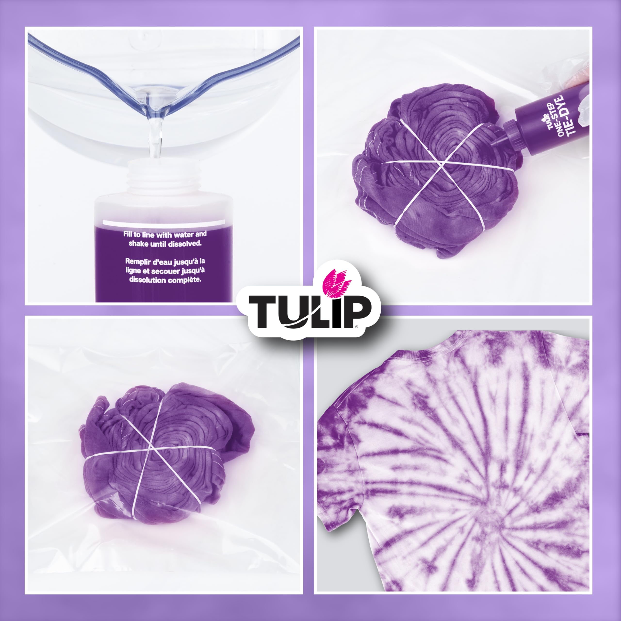 Tulip One-Step Tie-Dye Kit Tulip Fabric Dye Open Stock 21545 Fdy Opstk Purple 3/36, As Detailed