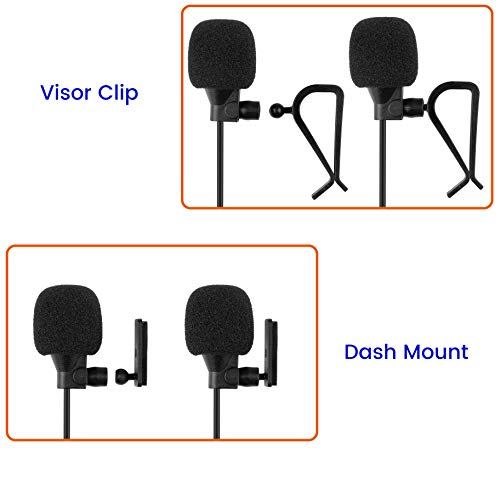 Car Microphone 3.5mm, Car Radio Mic Replacement for Pioneer Kenwood Boss JVC Sony Jensen Alpine Bluetooth Stereo Vehicle Head Unit Enabled Audio GPS DVD - External Hands Free Assembly Mike