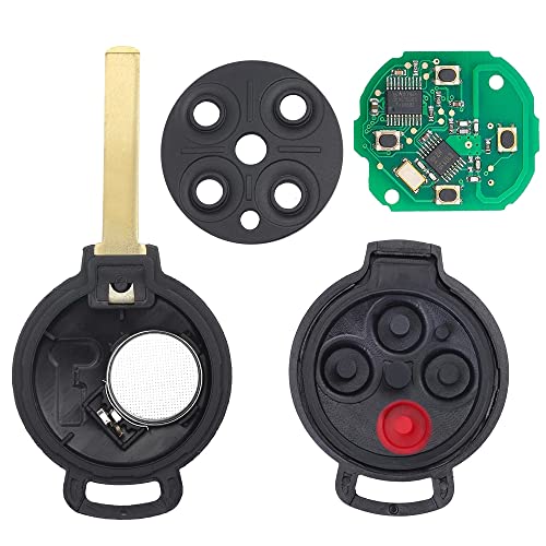 Beefunny 315MHz PCF7941 Chip FCC: KR55WK45144 Smart 3+1 4 Button Smart Remote Car Key Fob for Mercedes Benz Smart Fortwo (1)