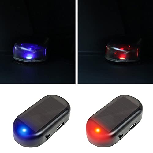 SXRC Car Solar Power Simulated Dummy Alarm Warning Anti-Theft LED Flashing Security Light,Car Alarm Light with New USB Port,Solar Powered Car Alarm System,Flash Strobe Light