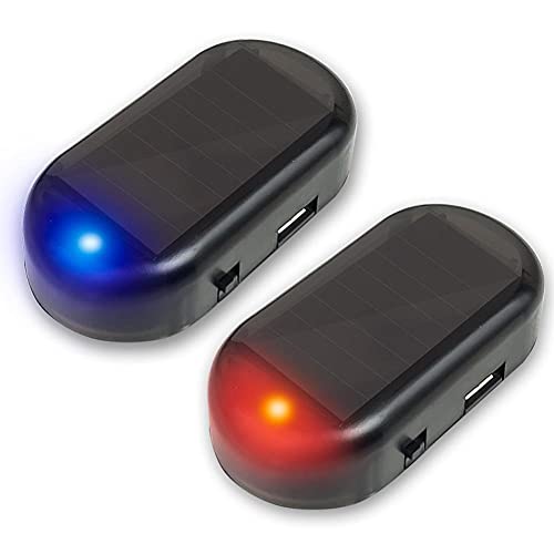 SXRC Car Solar Power Simulated Dummy Alarm Warning Anti-Theft LED Flashing Security Light,Car Alarm Light with New USB Port,Solar Powered Car Alarm System,Flash Strobe Light