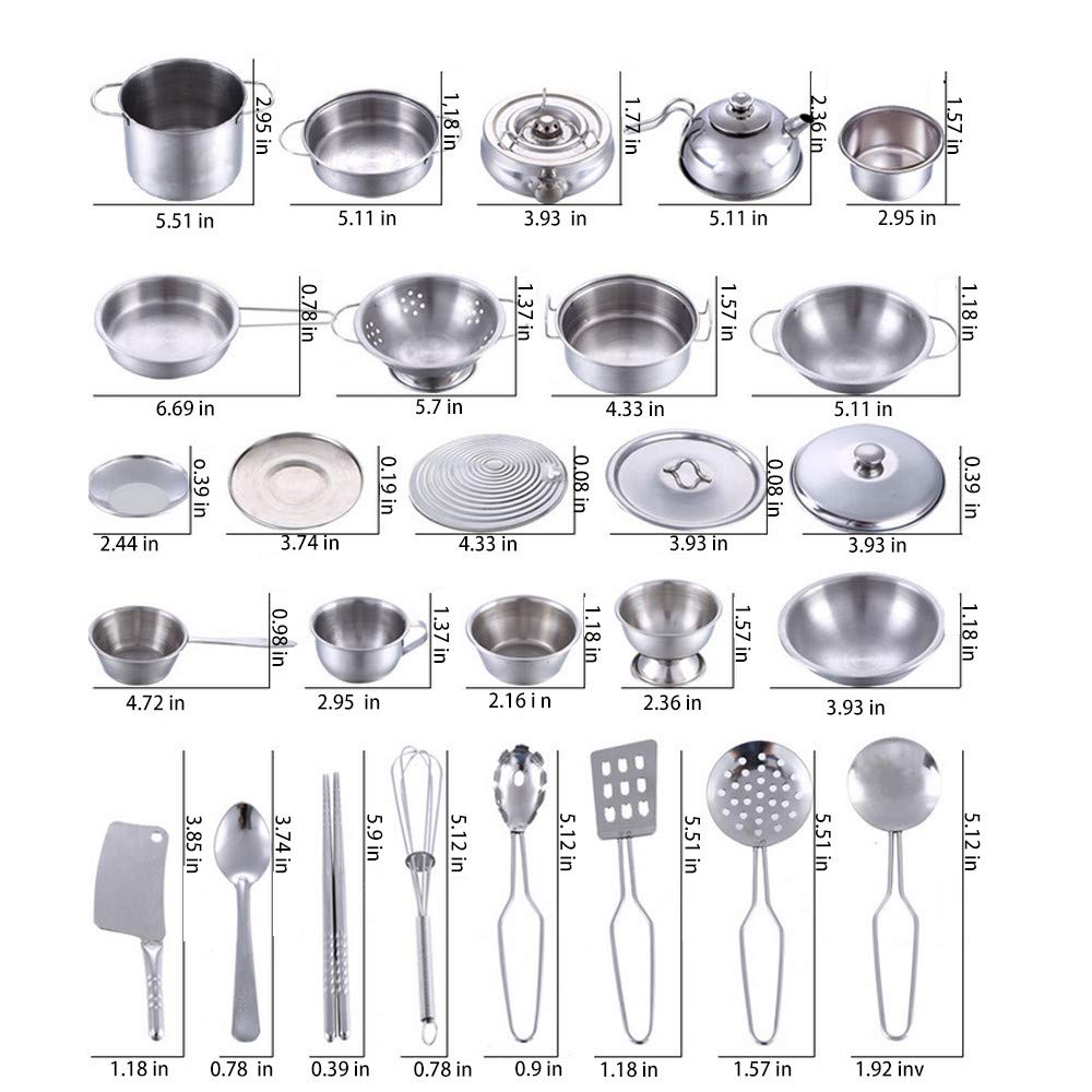 ☀ Dergo ☀Toy,Play house game ,16 Pcs Set Kids Play House Kitchen Toys Cookware Cooking Utensils Pots Pans Gift