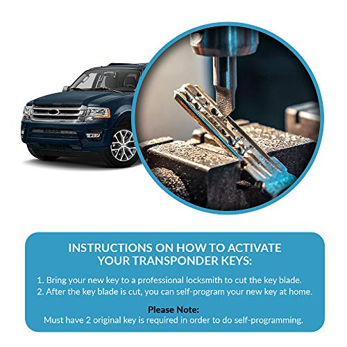 Keyless2Go Replacement for New Uncut 80 Bit Transponder Ignition Car Key H92 H84 H85 (2 Pack)