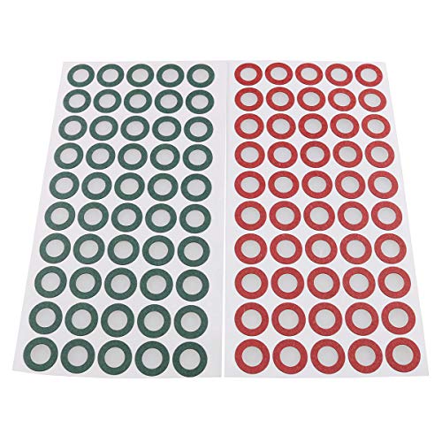 E-outstanding 18650 Battery Insulator Gasket 100PCS 18650 Lithium Battery Insulator Rings Hollow Paper Pad Electrical Insulation Ring Adhesive Cardboard Sticker Red and Green