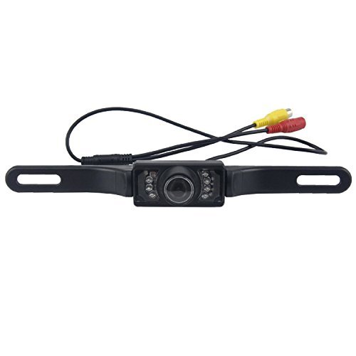 High Definition Color Wide Viewing Angle License Plate Rear View Camera with 7 Infrared Night Vision LED Waterproof Car Rear View Camera by Marvogo