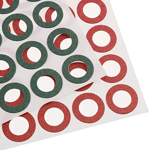 E-outstanding 18650 Battery Insulator Gasket 100PCS 18650 Lithium Battery Insulator Rings Hollow Paper Pad Electrical Insulation Ring Adhesive Cardboard Sticker Red and Green