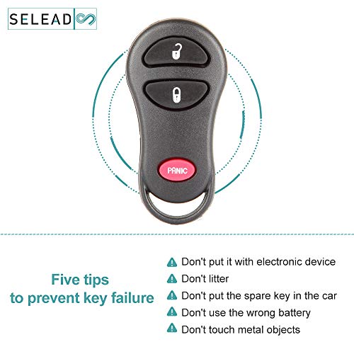 SELEAD Flip Key Fob 3 Buttons Keyless Entry Remote fit for 1999-2005 Prowler Voyager Dodge Caravan Dakota Durango Ram Pickup Antitheft Keyless Entry Systems GQ43VT17T-1 1pc US Stock