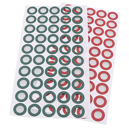 E-outstanding 18650 Battery Insulator Gasket 100PCS 18650 Lithium Battery Insulator Rings Hollow Paper Pad Electrical Insulation Ring Adhesive Cardboard Sticker Red and Green