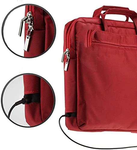 Navitech Red Sleek Water Resistant Travel Bag - Compatible with Lenco BRP-1150 Portable Blu-Ray 11.5" DVD Player
